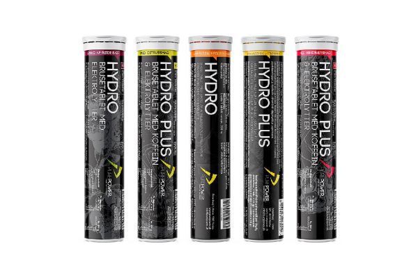 Hydro tabs brusetabletter med elektrolyt og koffein hos Kibæk Cykler